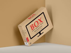 Free LED Monitor Craft Packaging Box Mockup Design - Mockup Planet