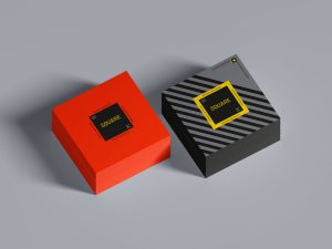 Free Modern Square Business Card Mockup Design - Mockup Planet