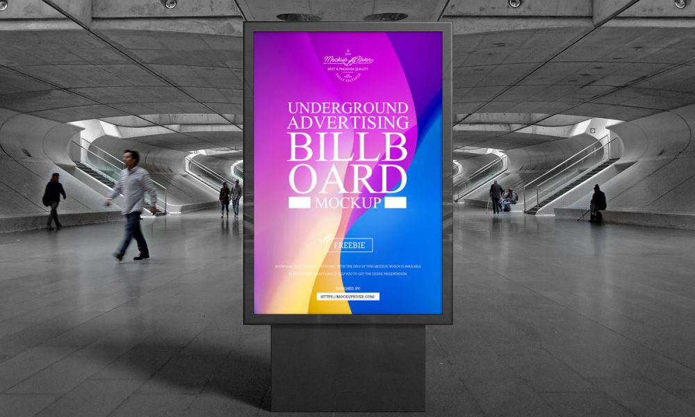 Free Premium Public Place Advertising Billboard Mockup Design - Mockup ...