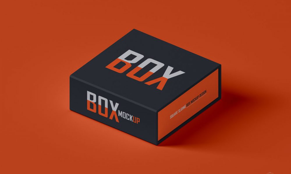 Free Square Sliding Box Mockup Design - Mockup Planet