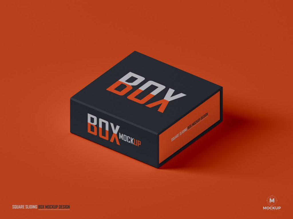 Free Square Sliding Box Mockup Design - Mockup Planet