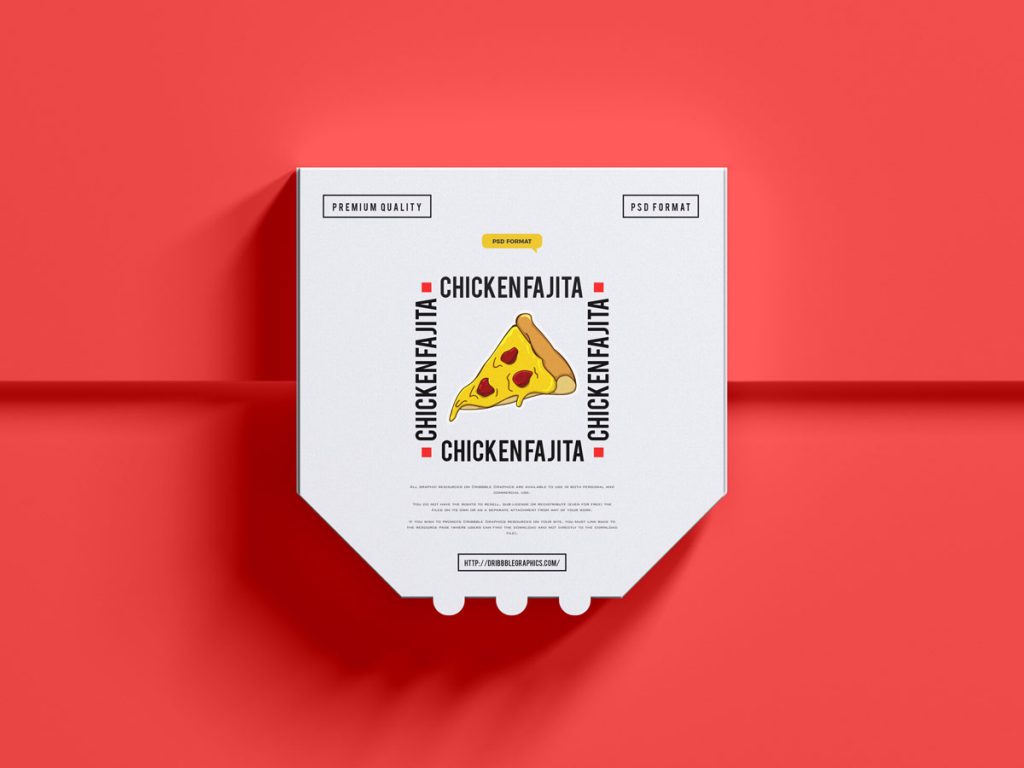Free Top View Modern Pizza Box Mockup Design - Mockup Planet