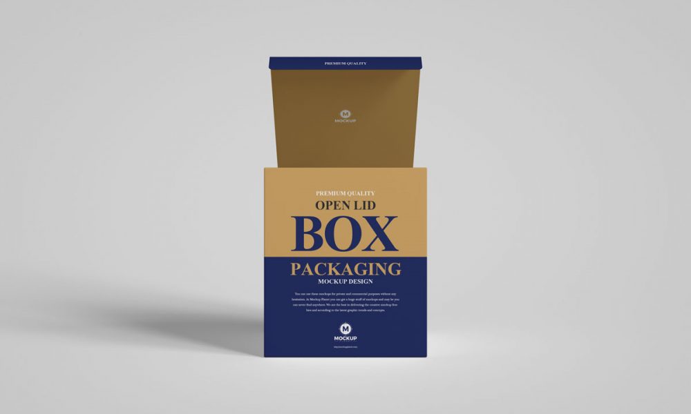 Free Open Lid Box Packaging Mockup Design - Mockup Planet