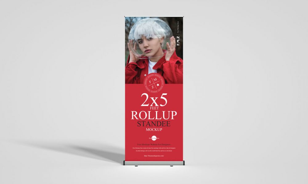 Free Advertising Rollup Standee Banner Mockup Design - Mockup Planet