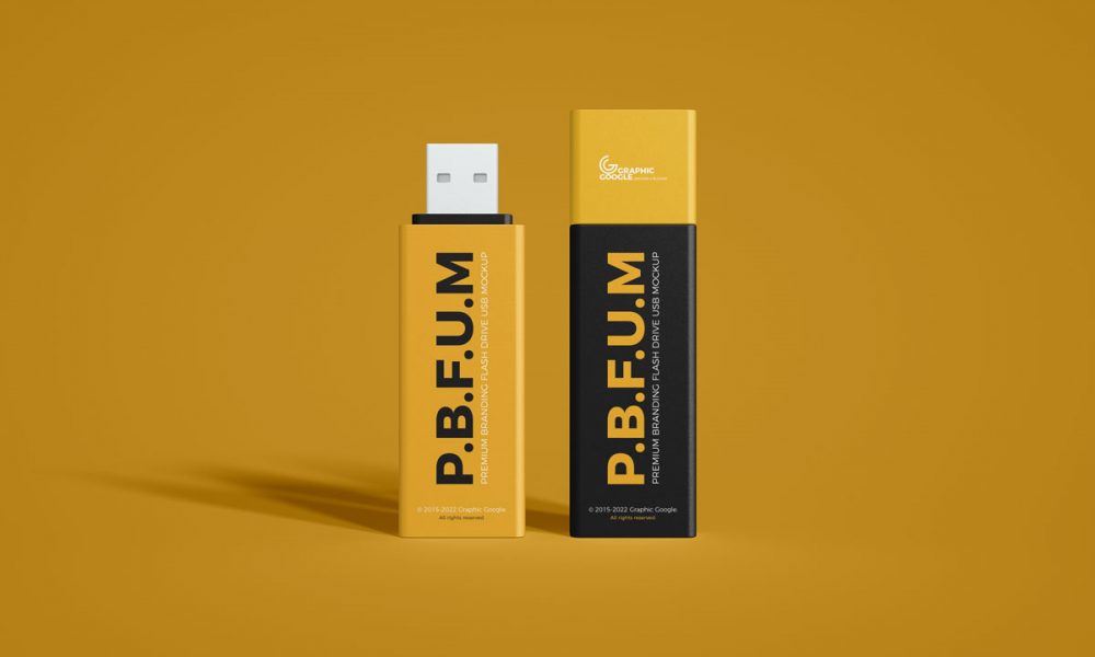 Free Modern Flash Drive USB Mockup Design - Mockup Planet