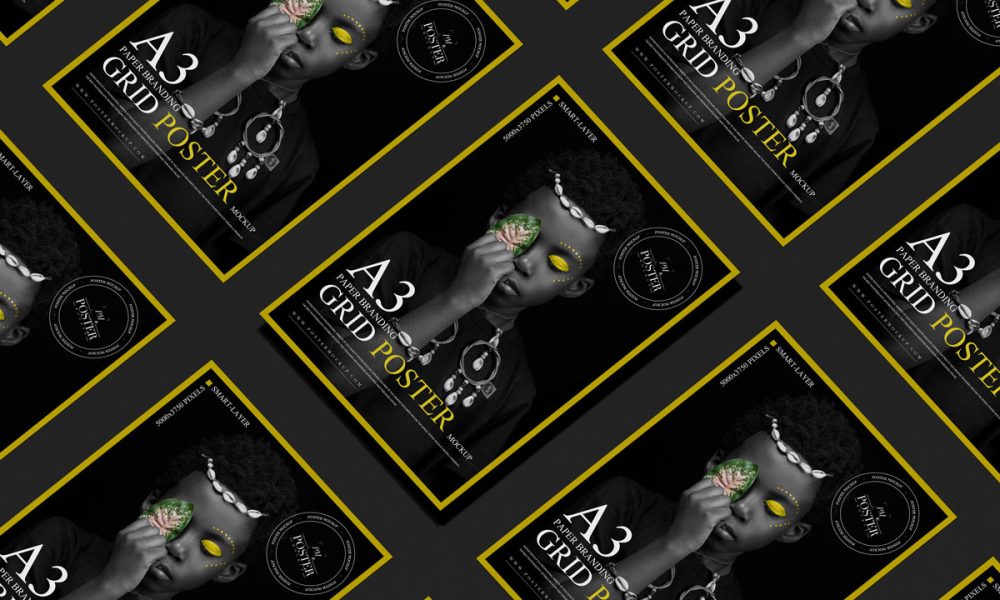 Free Elegant A3 Paper Branding Poster Mockup Design - Mockup Planet