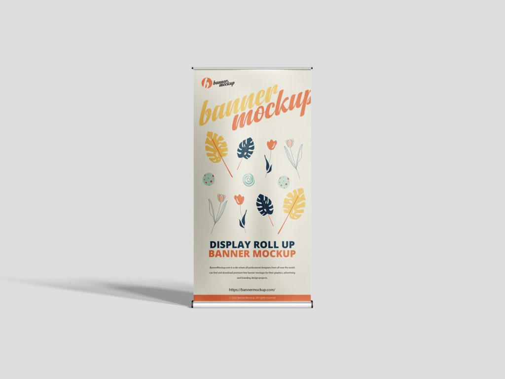 Free Premium Roll Up Banner Mockup Design - Mockup Planet