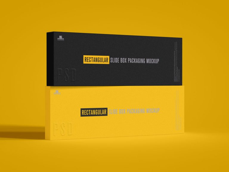 Free Slide Box Rectangular Box Mockup Design - Mockup Planet