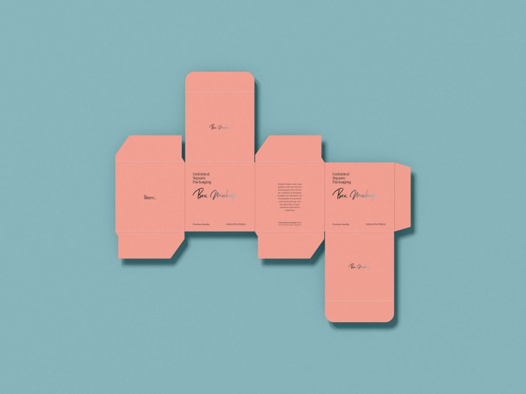 Free Unfolded Box Mockup Design - Mockup Planet