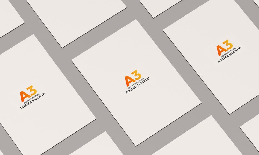 Free Paper Branding Poster Mockup Design - Mockup Planet