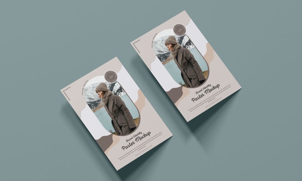 Free Premium Stylish A3 Poster Mockup Design - Mockup Planet