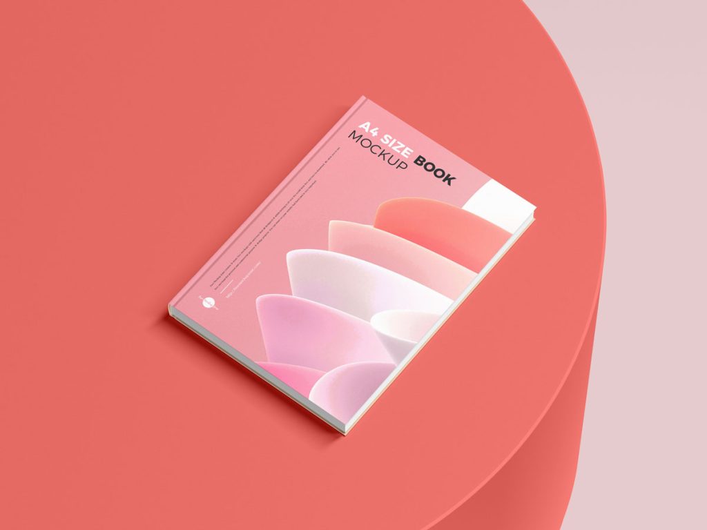 Free Elegant A4 Cover Branding Book Mockup Design - Mockup Planet