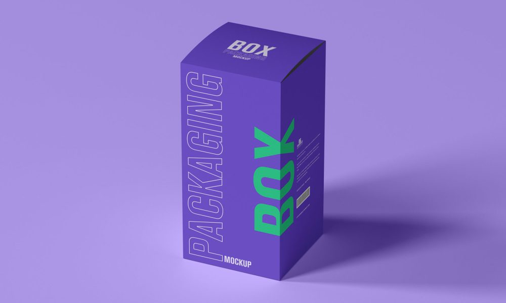 Free Standing Product Box Packaging Mockup Design - Mockup Planet