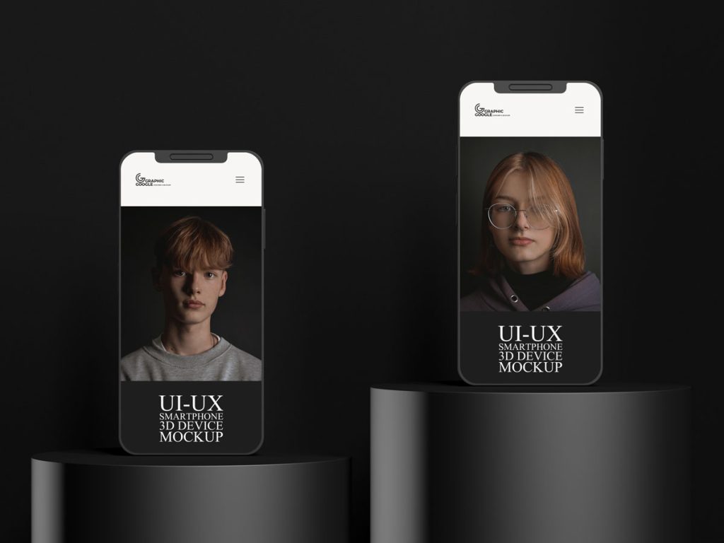 Free UI-UX Branding 3D Device Mockup Design - Mockup Planet