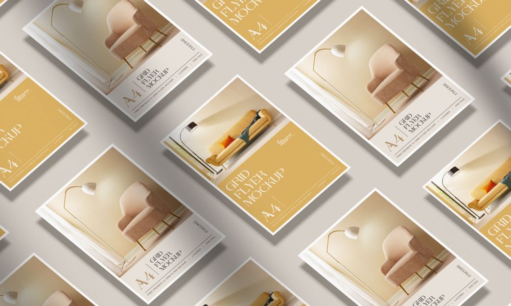 Free Brand Identity Flyer Mockup Design - Mockup Planet