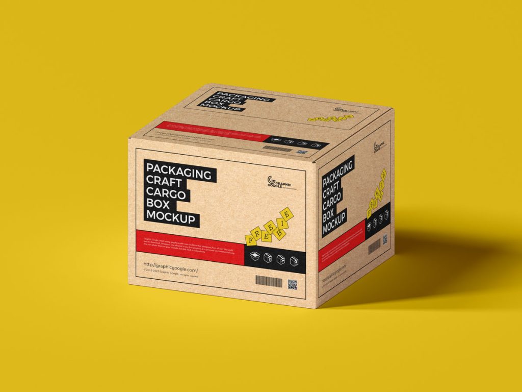 Free Cargo Craft Box Packaging Mockup Design - Mockup Planet