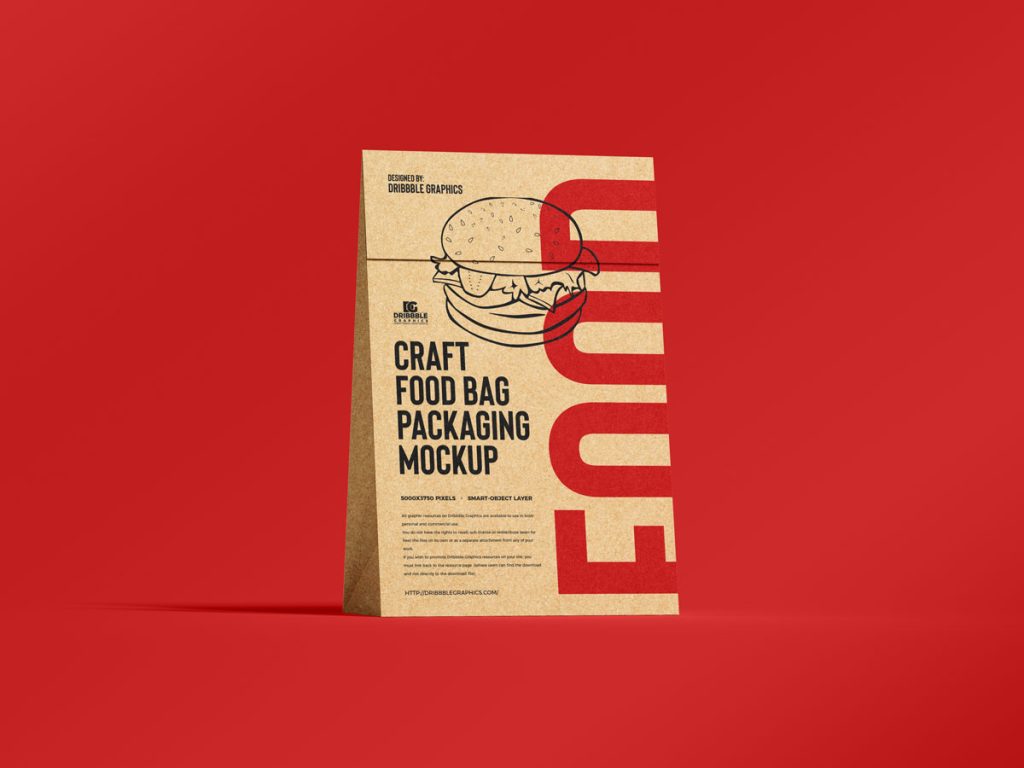 Free Stand Up Food Bag Packaging Mockup Design - Mockup Planet