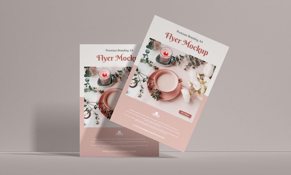 Free Grid Presentation Flyer Mockup Design - Mockup Planet