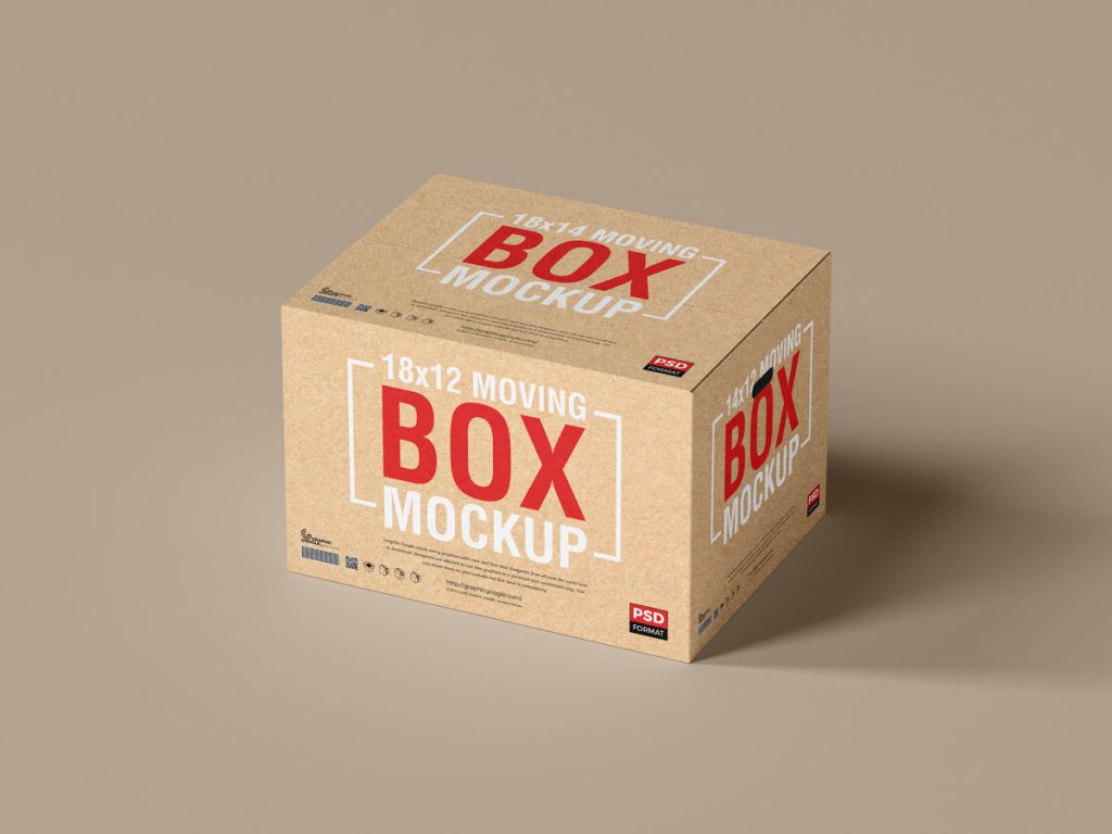 Free Cargo Delivery Box Mockup Design - Mockup Planet