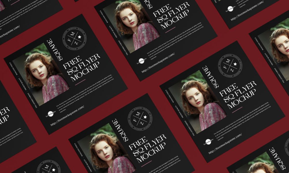 Free Square Flyer Mockup Design - Mockup Planet
