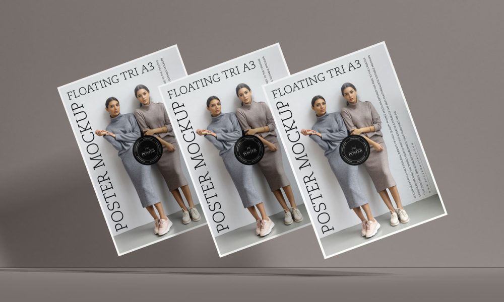 Free Stylish A3 Poster Mockup Design - Mockup Planet