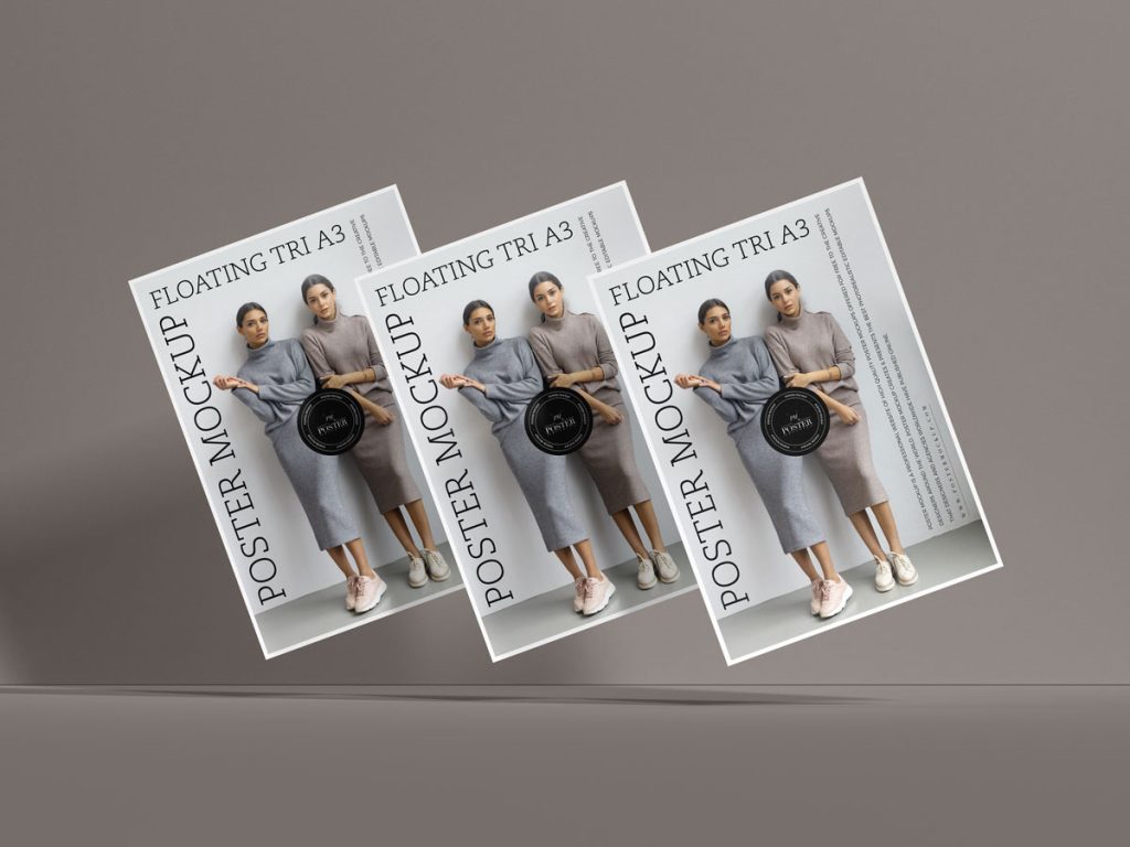 Free Stylish A3 Poster Mockup Design - Mockup Planet