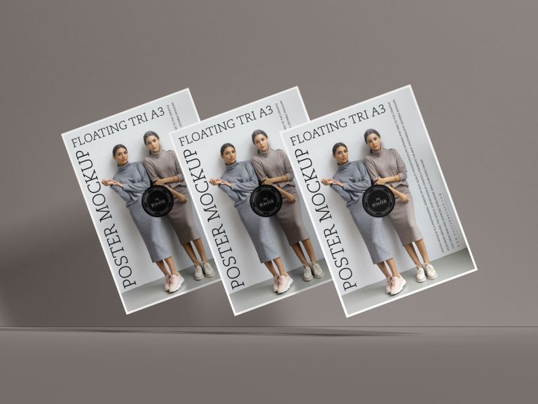 Free Stylish A3 Poster Mockup Design - Mockup Planet