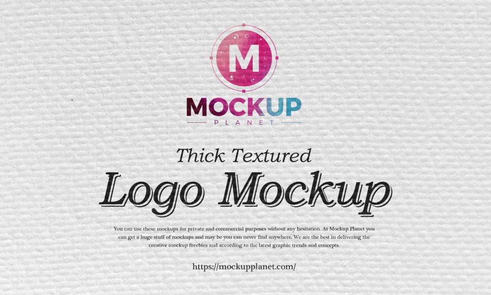 Free Thick Textured Logo Mockup Design - Mockup Planet