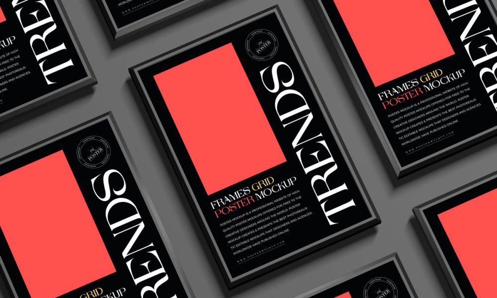 Free Black Frames Poster Mockup Design - Mockup Planet