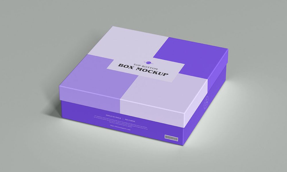 Free Elegant Top Bottom Box Mockup Design - Mockup Planet