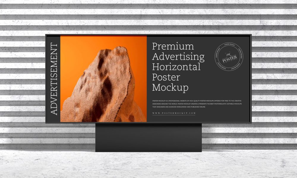 Free Horizontal Poster Mockup Design - Mockup Planet