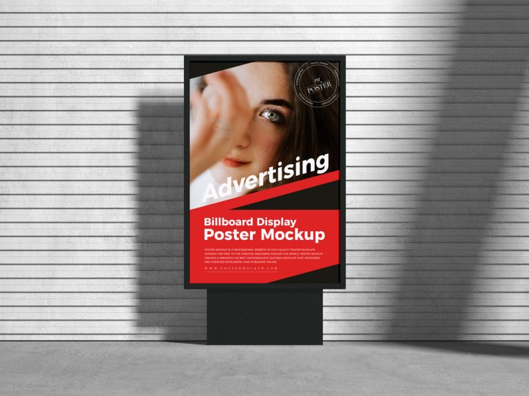 Free Advertising Poster Mockup Design - Mockup Planet