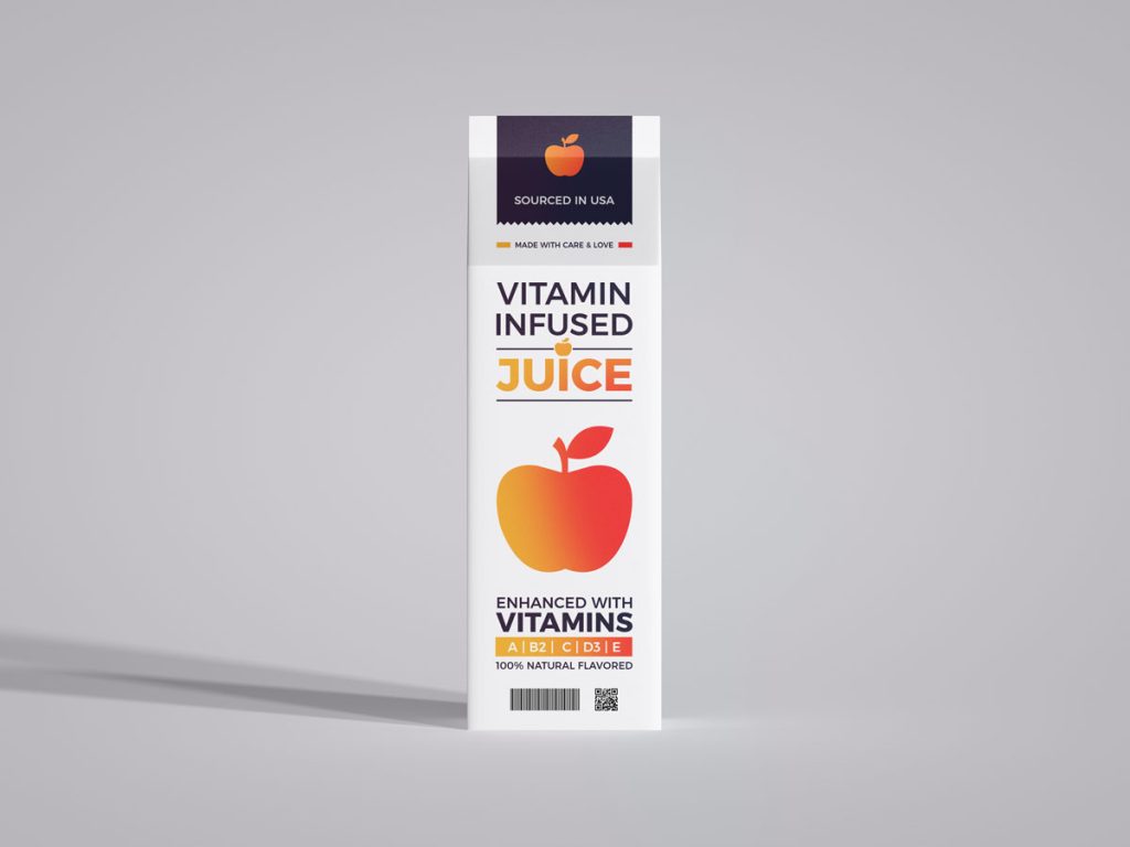 Free Front View Juice Packaging Mockup Design - Mockup Planet