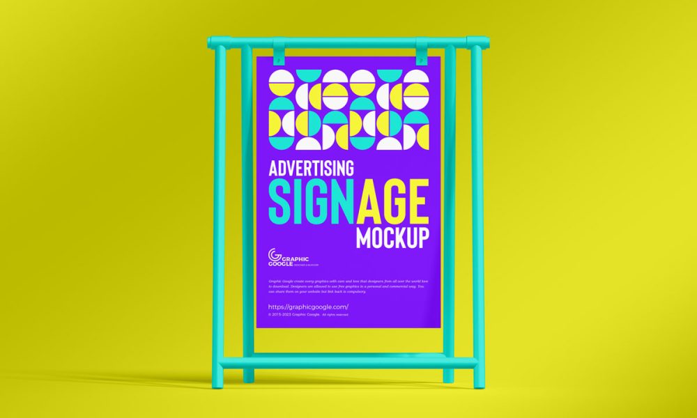 Free Elegant Advertising Signboard Mockup Design - Mockup Planet