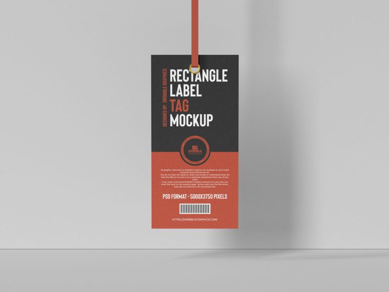 Free Front View Floating Tag Mockup Design - Mockup Planet