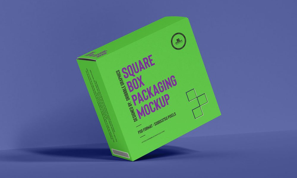 Free Stylish Square Packaging Box Mockup Design - Mockup Planet