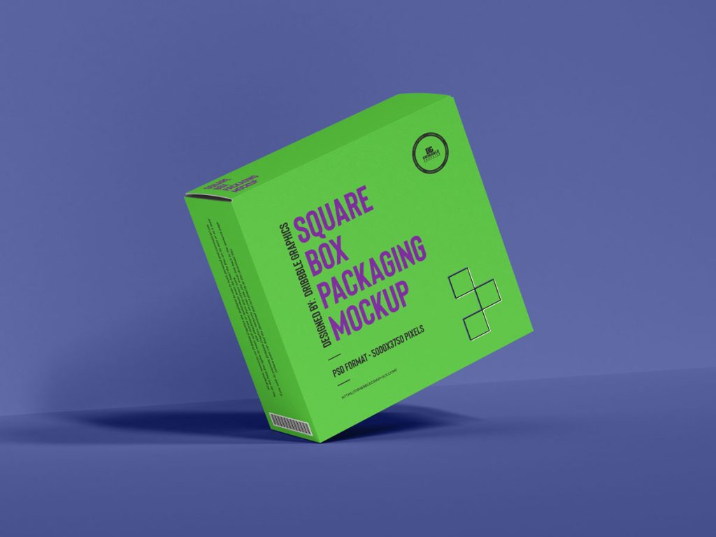 Free Stylish Square Packaging Box Mockup Design - Mockup Planet