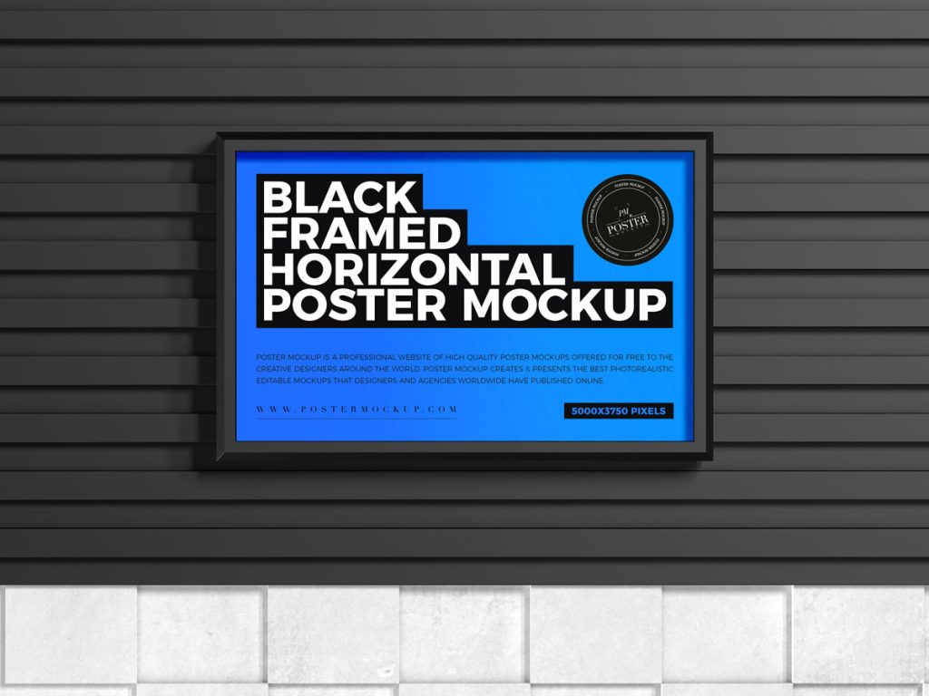 Free Wall Mounted Advertising Poster Mockup Design - Mockup Planet