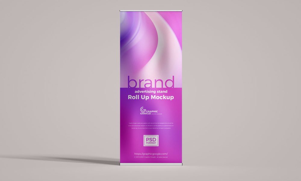 Free Brand Advertising Roll Up Mockup Design - Mockup Planet