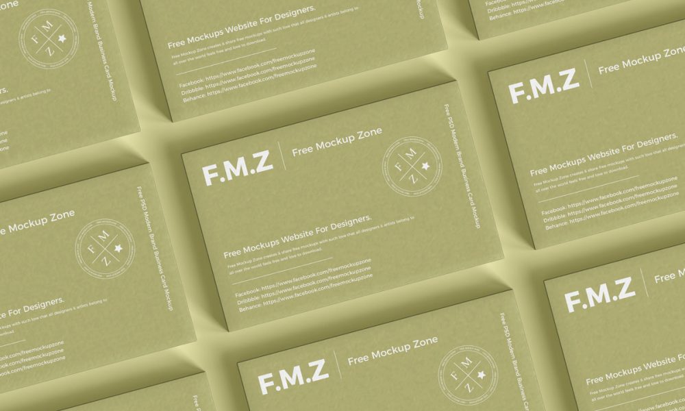 Free Elegant Grid Business Card Mockup Design - Mockup Planet