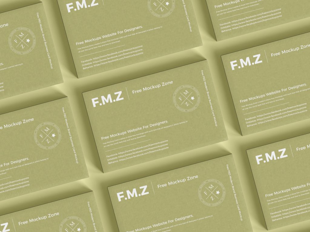 Free Elegant Grid Business Card Mockup Design - Mockup Planet