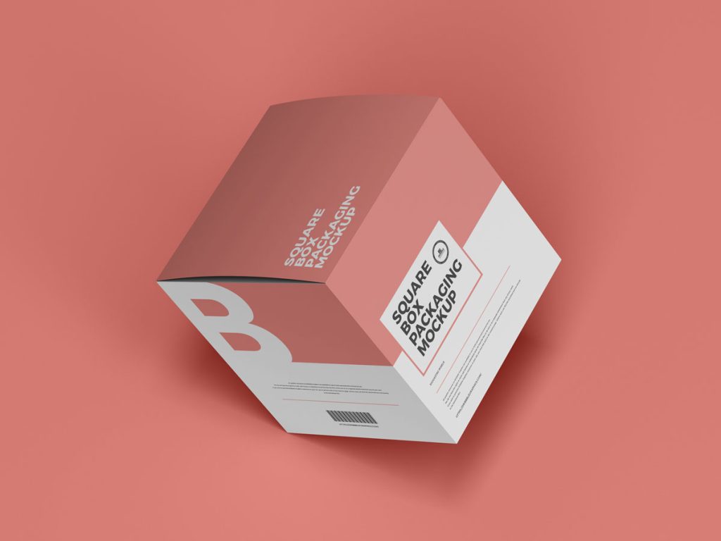 Free Square Product Box Packaging Mockup Design - Mockup Planet