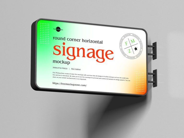 Free Brand Advertising Horizontal Signage Banner Mockup Design - Mockup ...