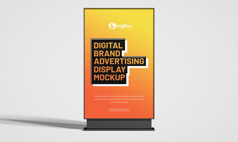 Free Digital Stand Advertising Billboard Mockup Design - Mockup Planet