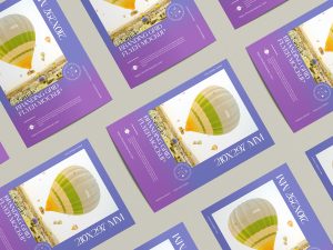 Free A4 Grid Flyer Mockup Design - Mockup Planet