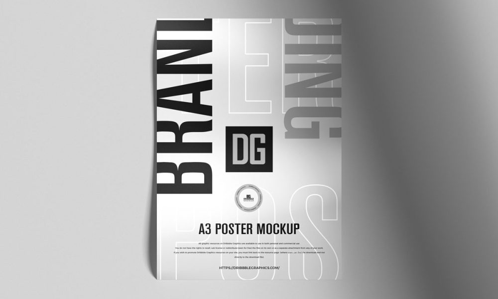 Free Elegant A3 Poster Mockup Design - Mockup Planet