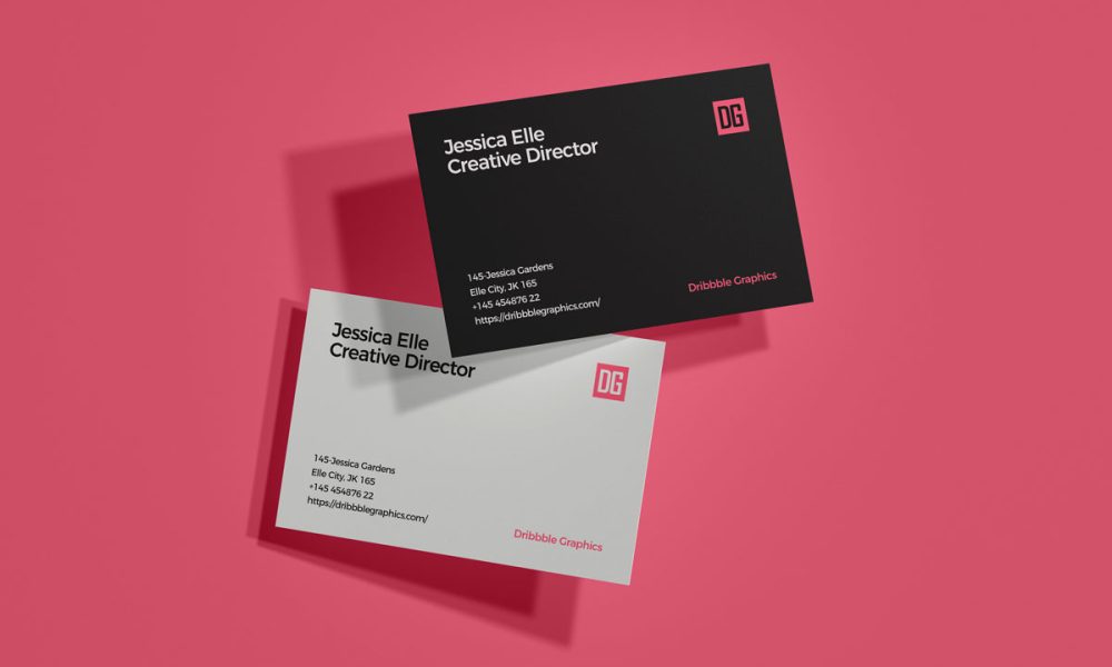 Free Elegant Floating Business Card Mockup Design - Mockup Planet