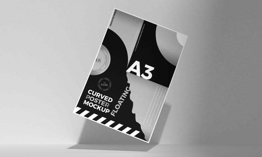 Free Floating A3 Poster Mockup Design - Mockup Planet