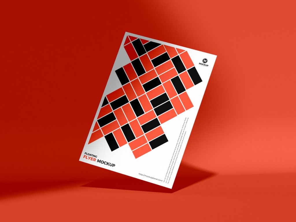 Free Floating A4 Flyer Mockup Design - Mockup Planet