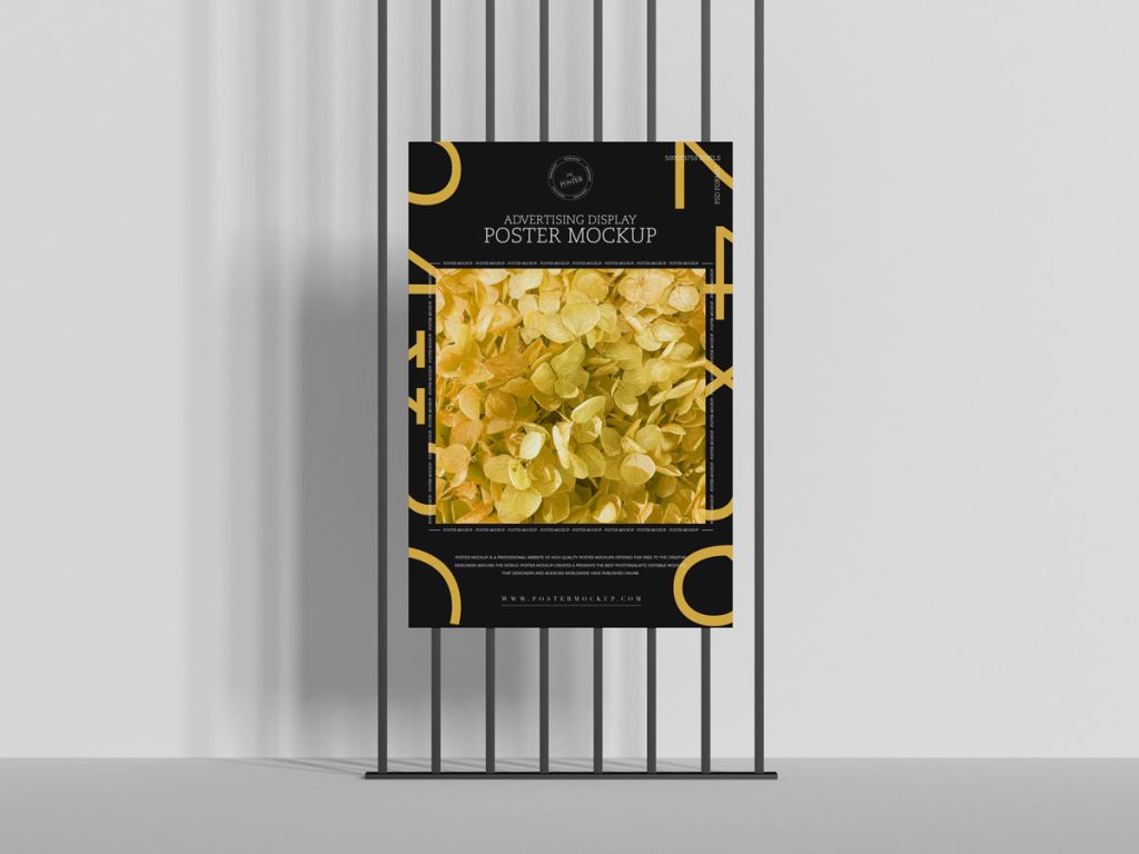 Free Studio Display Poster Mockup Design - Mockup Planet
